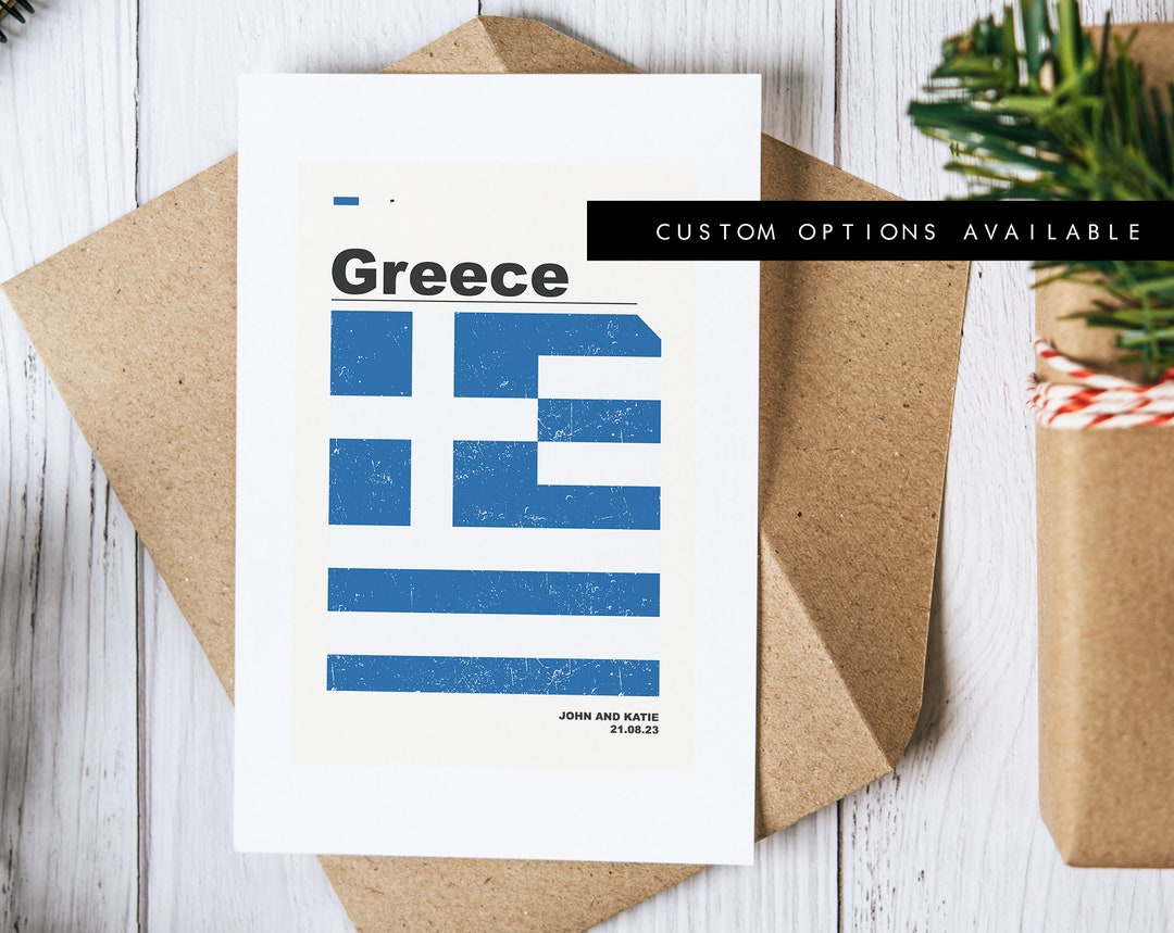 Greece Greeting Card - Custom Greeting Card - Blank Card - Recycled ...