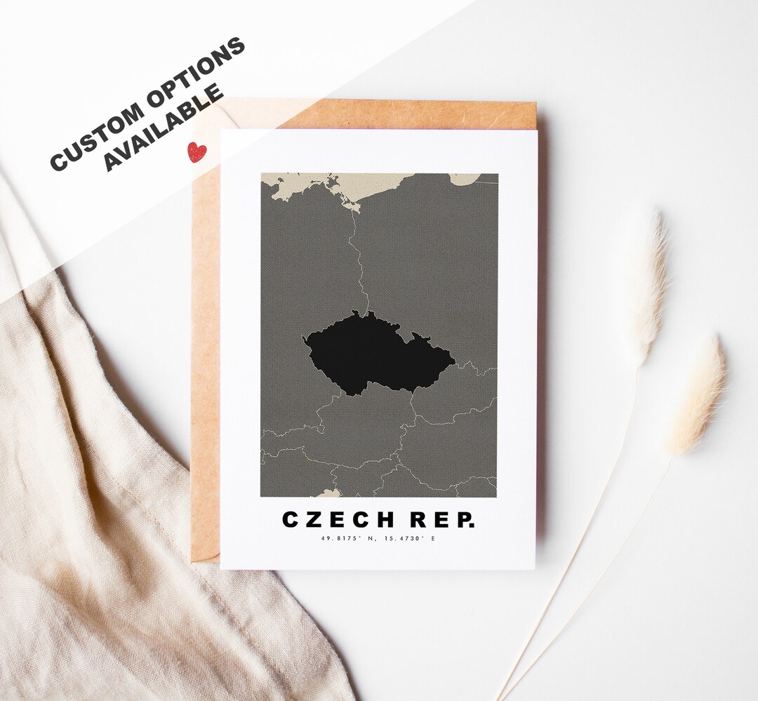 Czech Republic Custom Greeting Card - Kraft Envelope Included - Custom ...