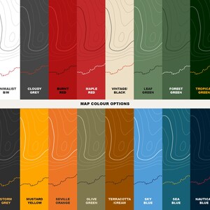 Skyline Trail Map Print - Trail and Contour Map - Topography - Contour ...