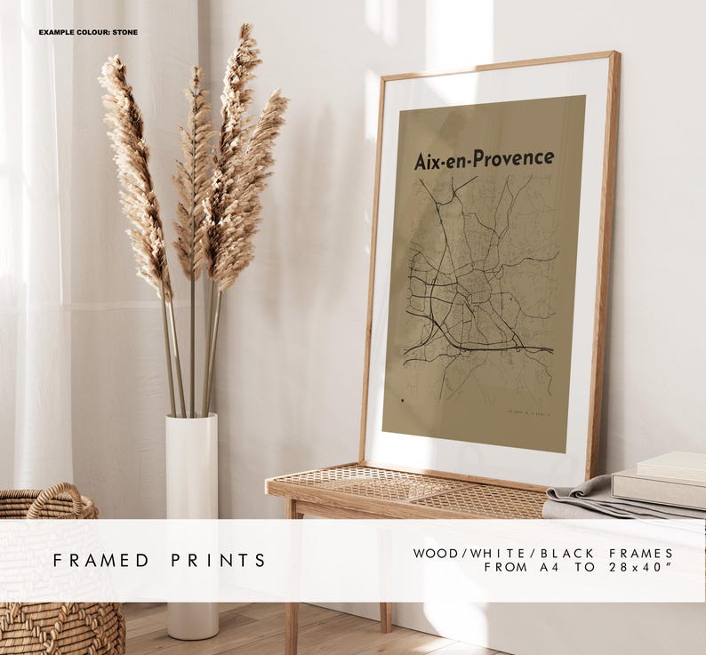 Aix En Provence Map Print - Custom Options/colours Available - Prints ...