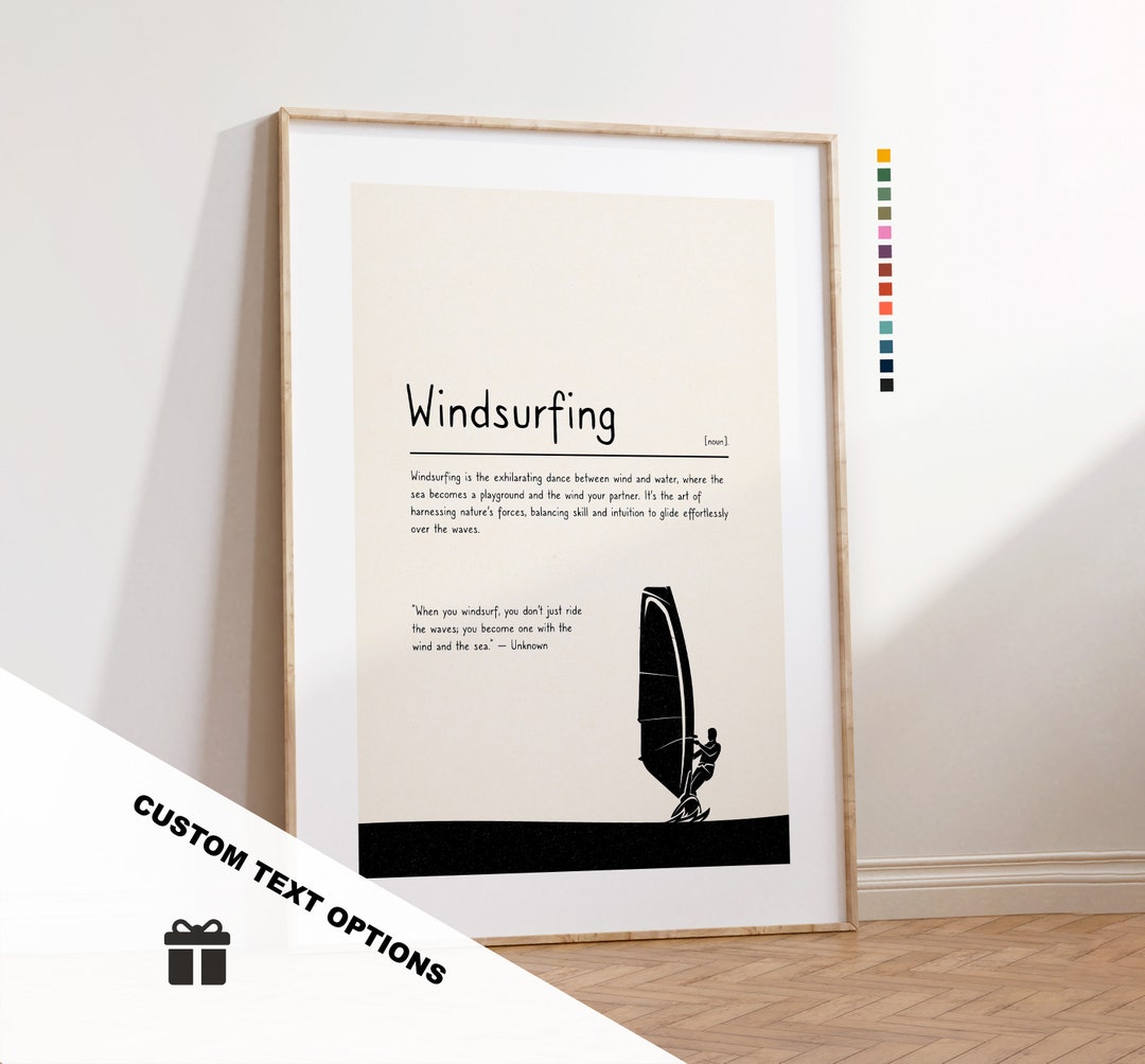 Windsurfing Definition Print - Custom Text/quote Options - Customised ...