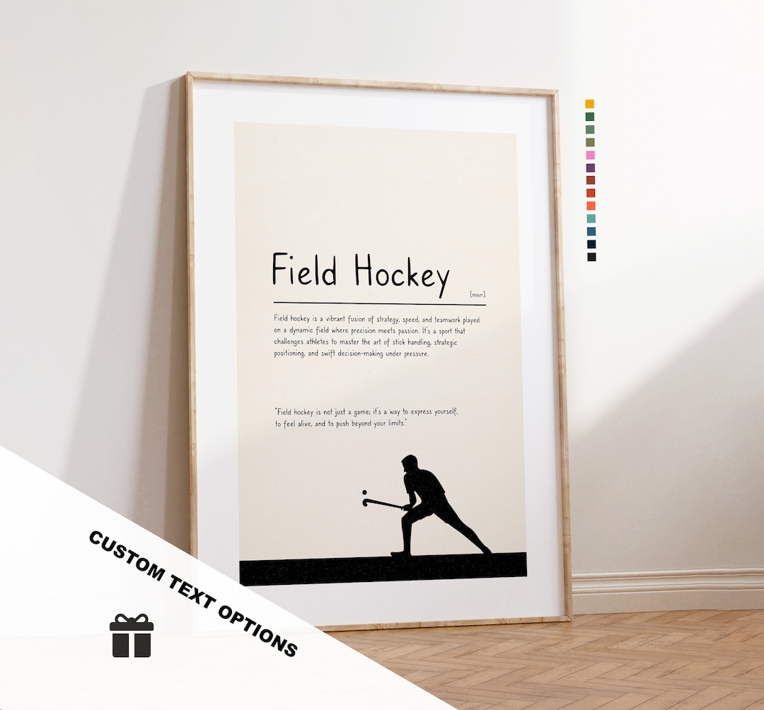 Field Hockey Definition Print - Custom Text/quote Options - Customised ...