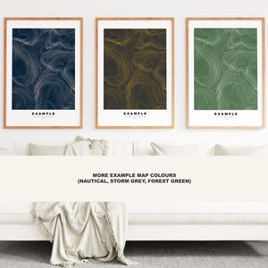Exmoor Print - Contour Map - Exmoor Map - Devon - UK County Tops and ...
