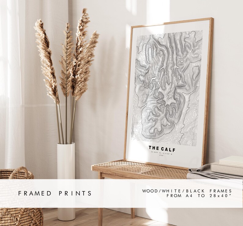 The Calf Print - Contour Map - the Calf Map - Topographic Map - Print ...