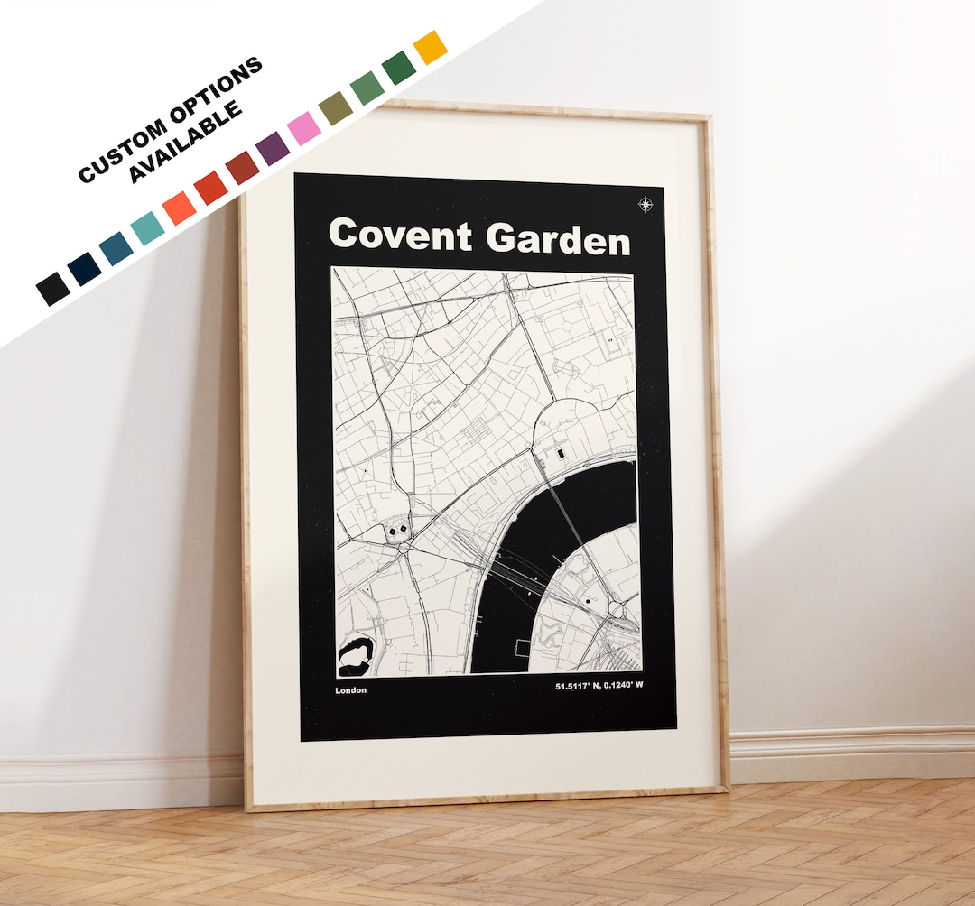 Covent Garden Map Print Custom Options/colours Available Prints or ...