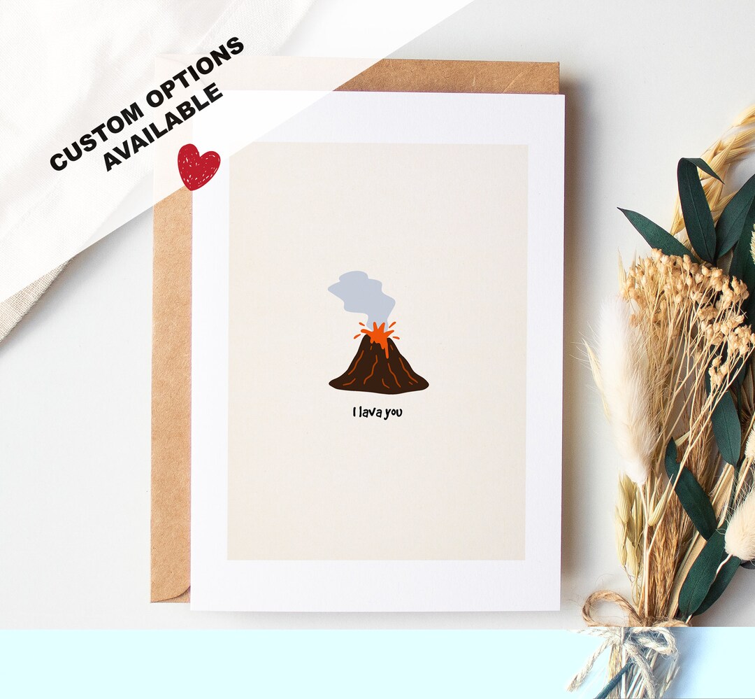 I Lava You Anniversary Card Custom Text Options Valentines Day Card ...