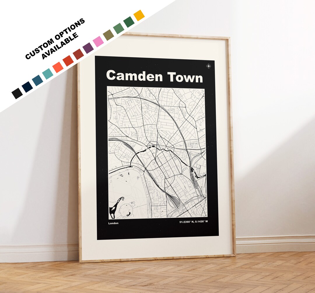 Camden Town Map Print - Custom Options/colours Available - Prints or ...