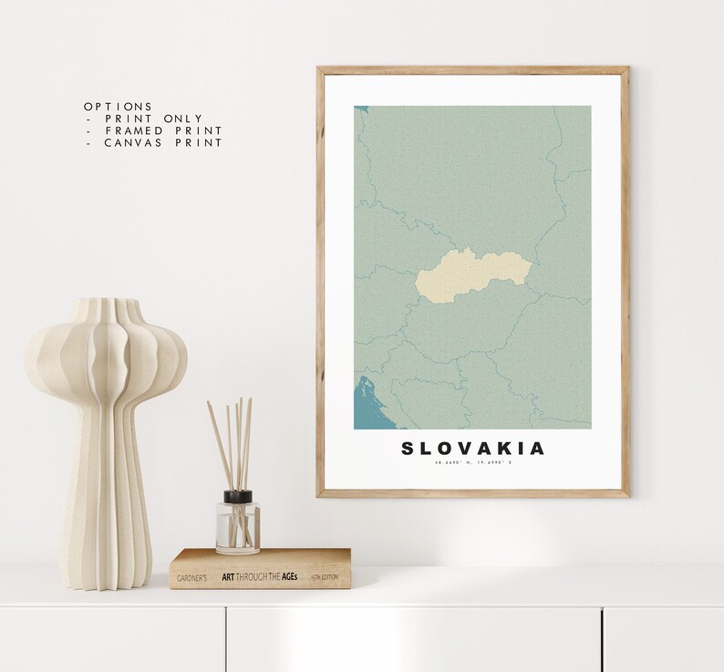 Slovakia Print - Custom Map Print - Personalised Text Gift Options ...