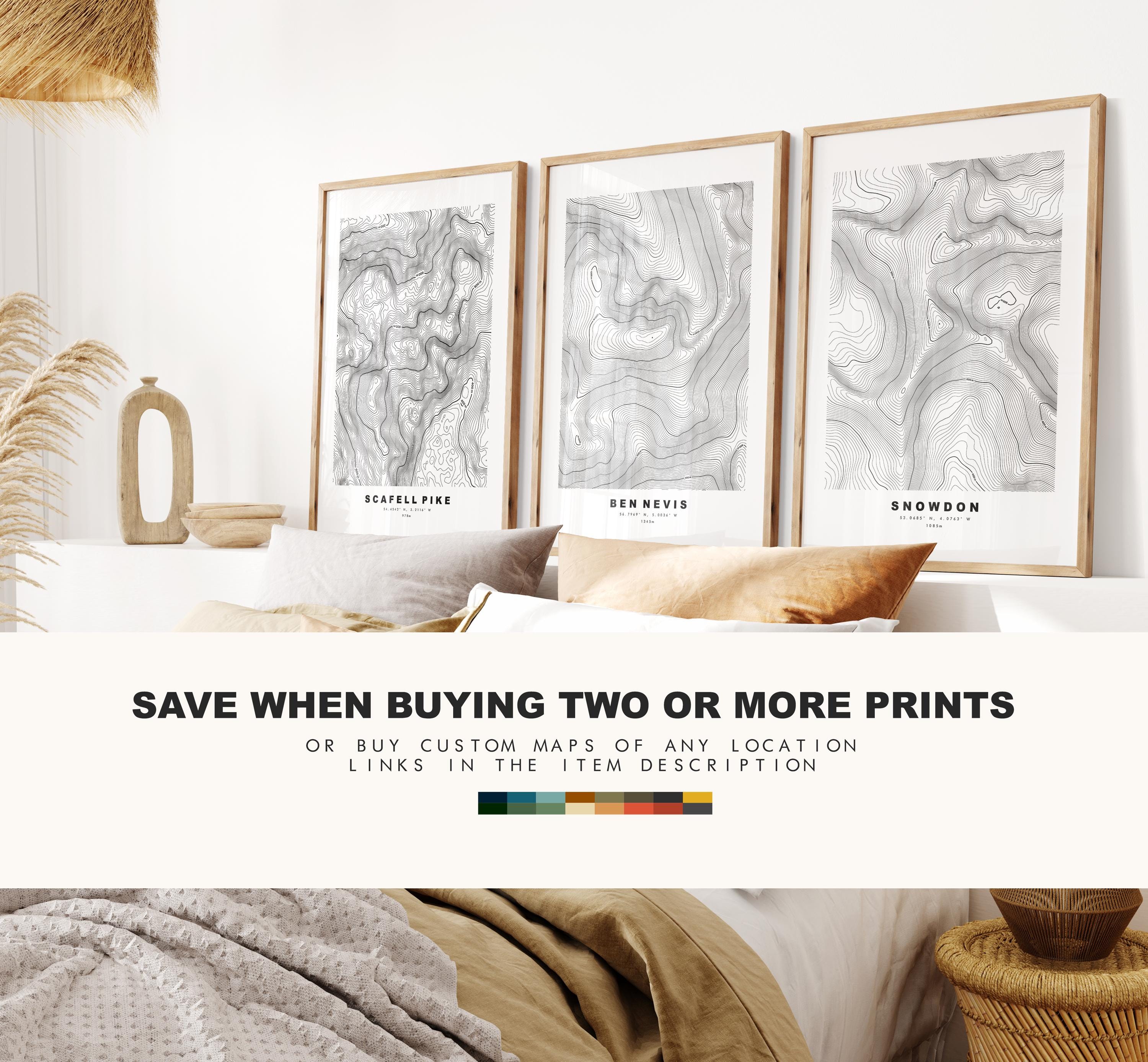 Fuji Map Print - Contour Map Print - Topographic Map - Poster - Wall ...