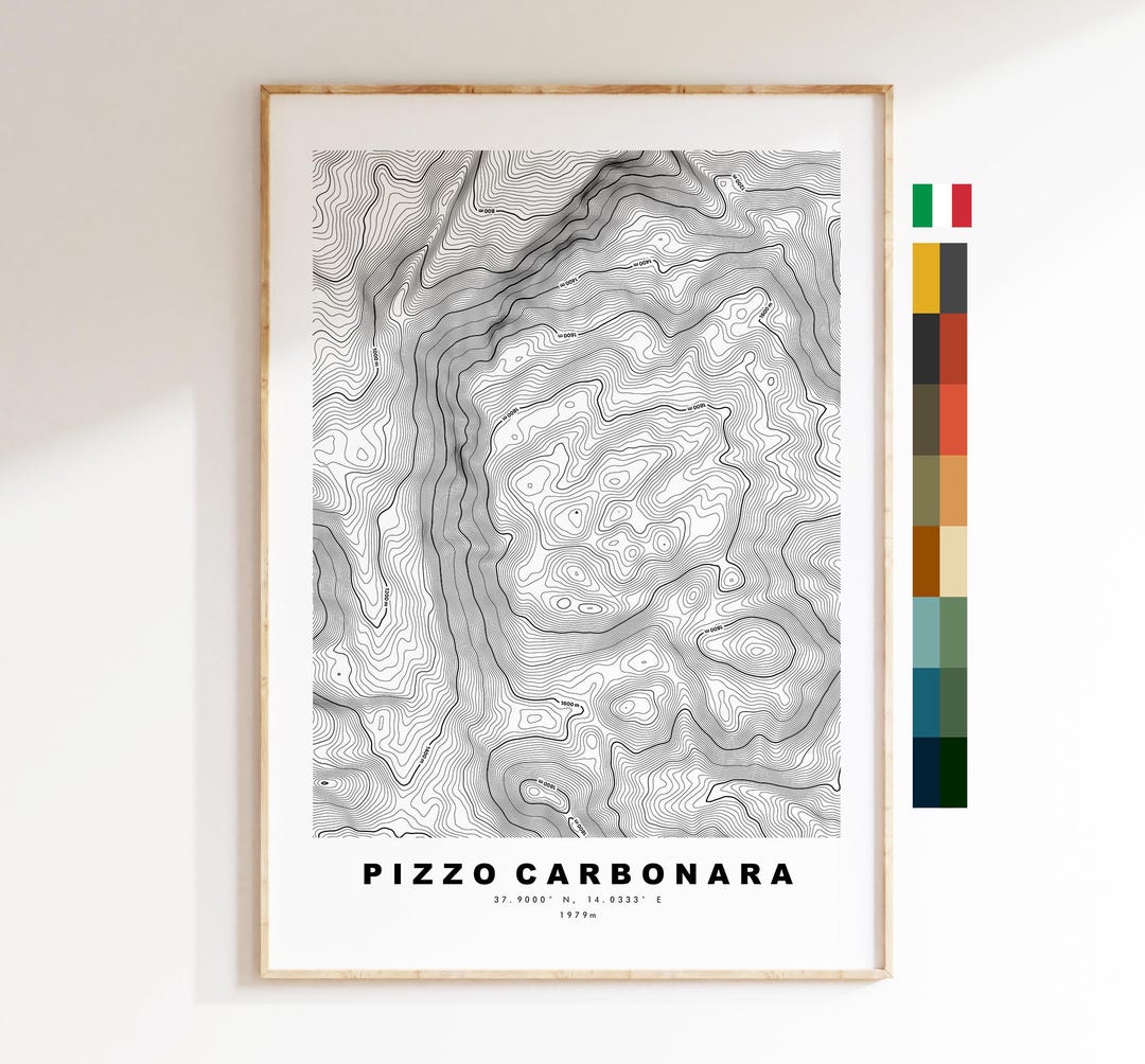 Pizzo Carbonara Map Print - Contour Map Print - Topographic Map ...