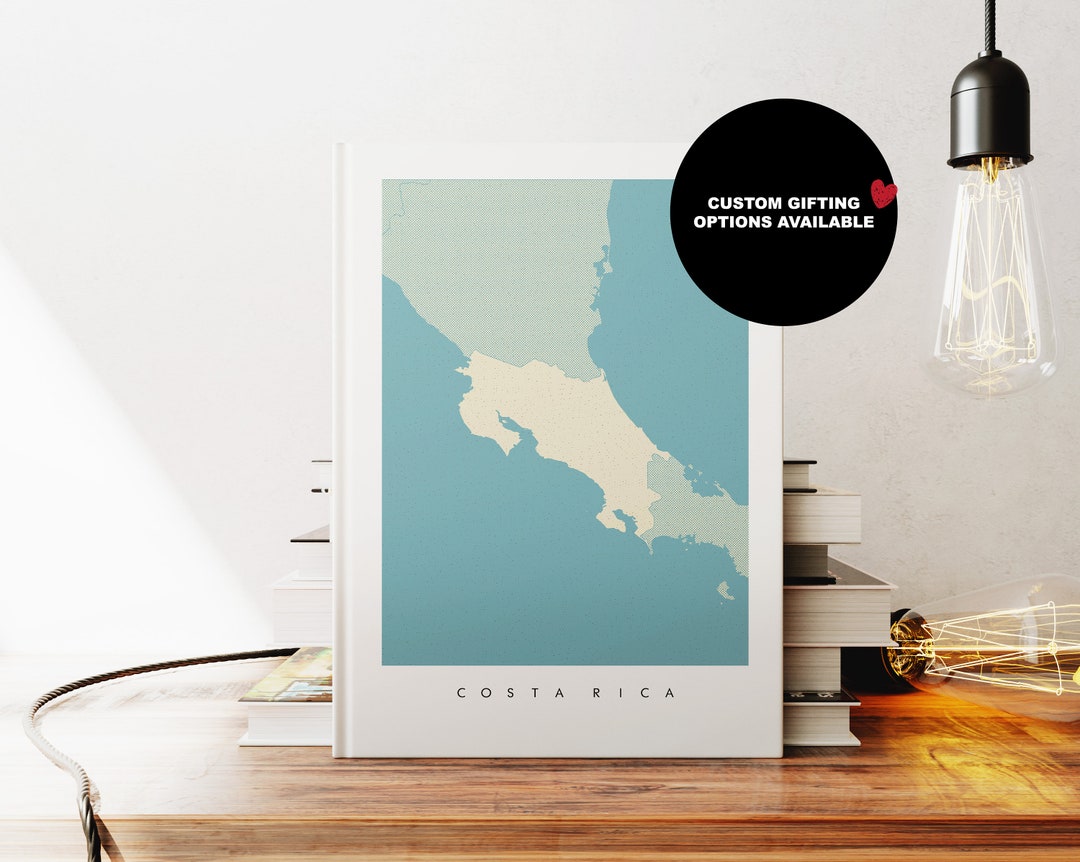 Costa Rica Notebook - A5 or A4 - Map Notebook - Hardcover Journal ...