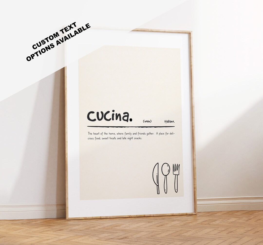 Cucina Definition Print 'cucina' Italian Kitchen Wall Print Kitchen ...