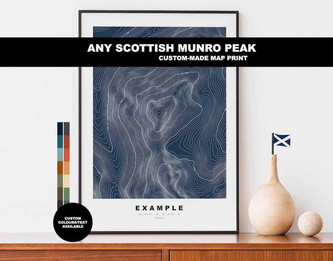 Munro Print Any Scottish Munro Map Print Contour Map Print Scotland ...