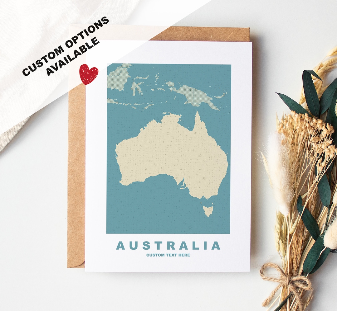 Australia Greeting Card - Custom Options Available - Kraft Envelope ...