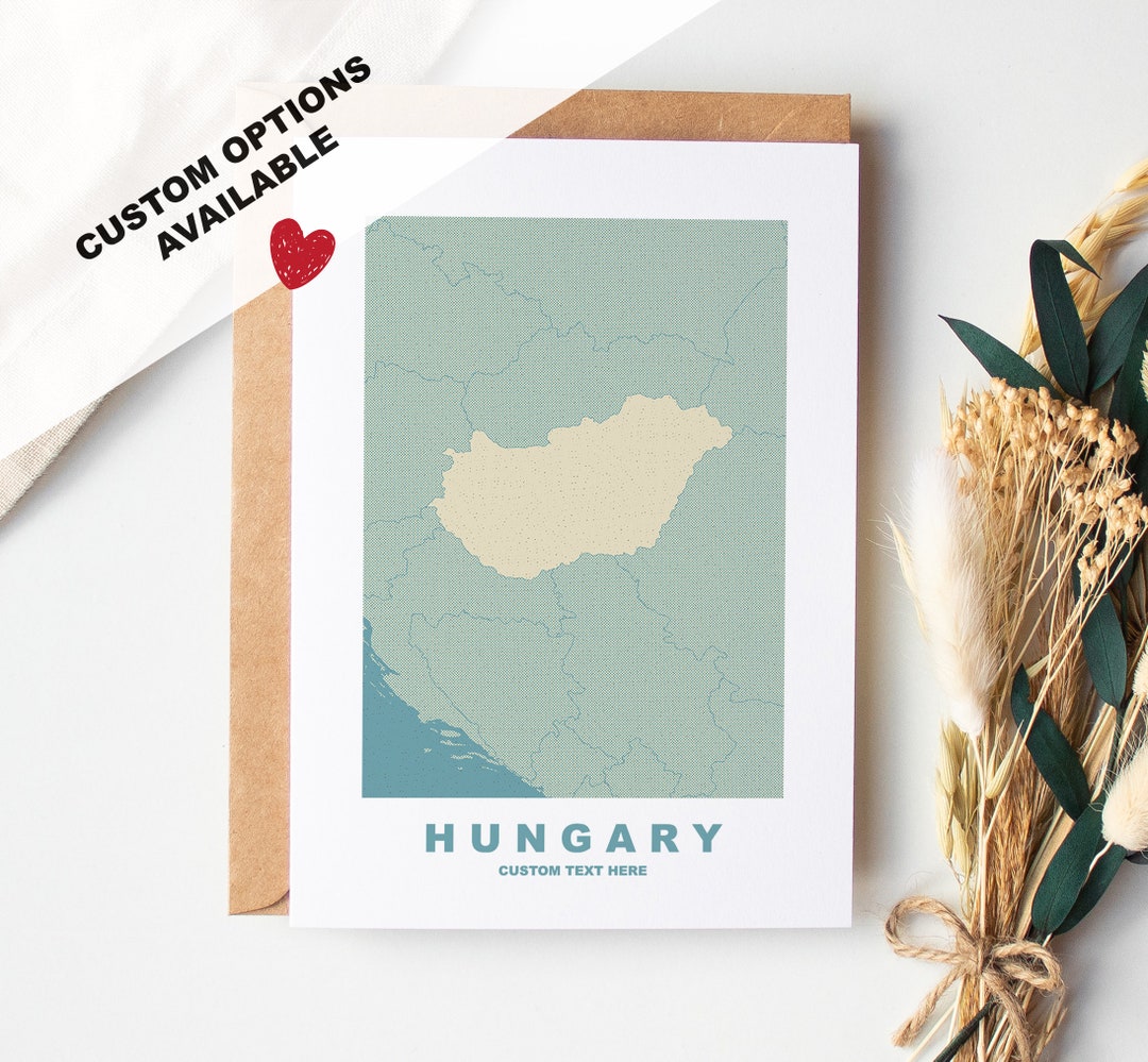 Hungary Greeting Card - Custom Options Available - Kraft Envelope ...