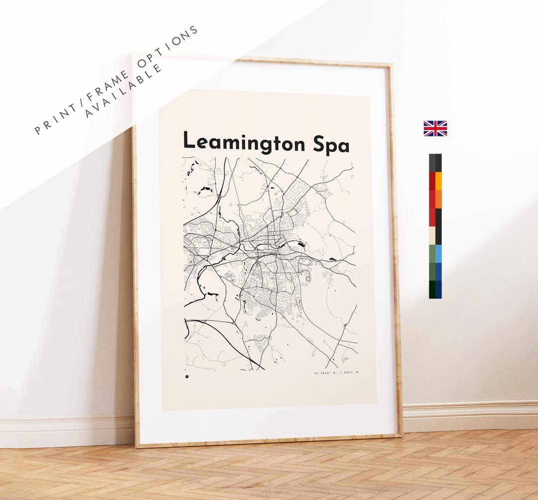 Leamington Spa Map Print - Custom Options/colours Available - Prints or ...