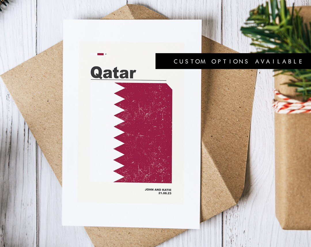 Qatar Greeting Card - Custom Greeting Card - Blank Card - Recycled ...