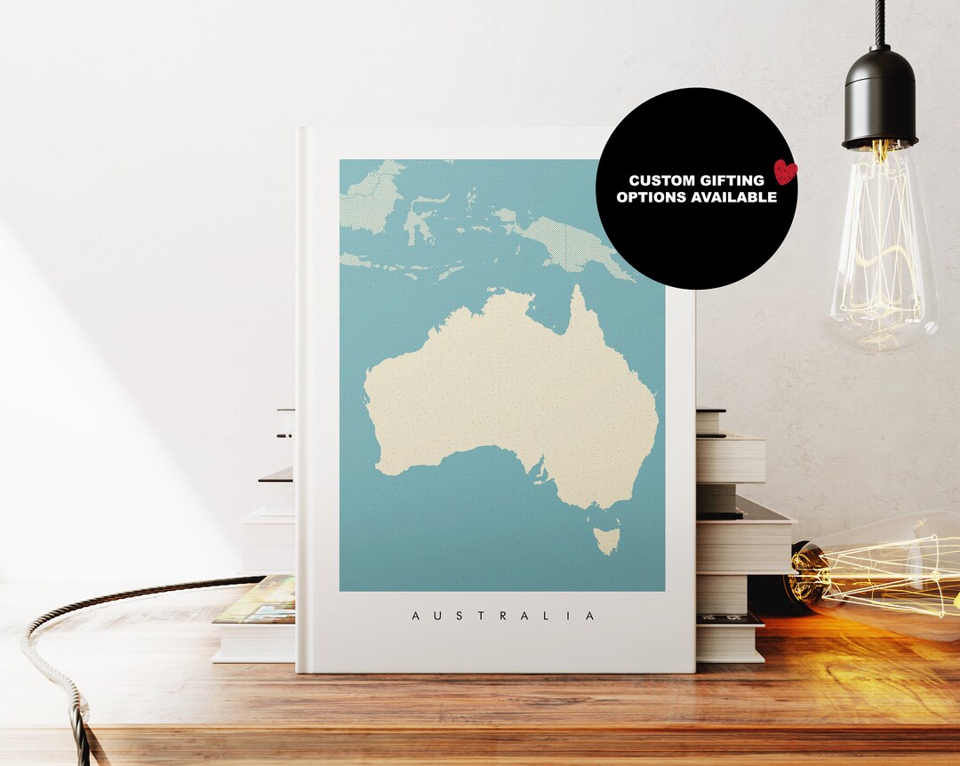 Australia Notebook - A5 or A4 - Map Notebook - Hardcover Journal ...