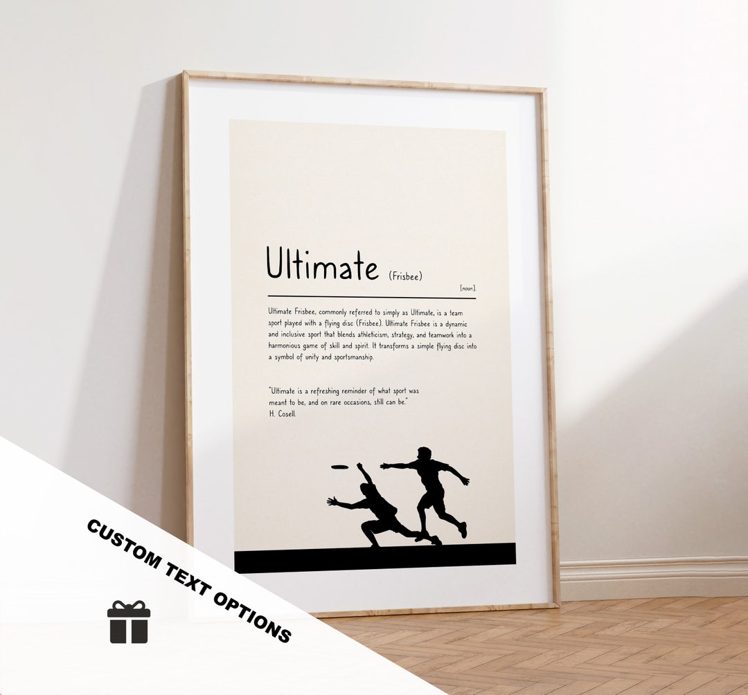 Ultimate Frisbee Definition Print - Custom Text/quote Options ...