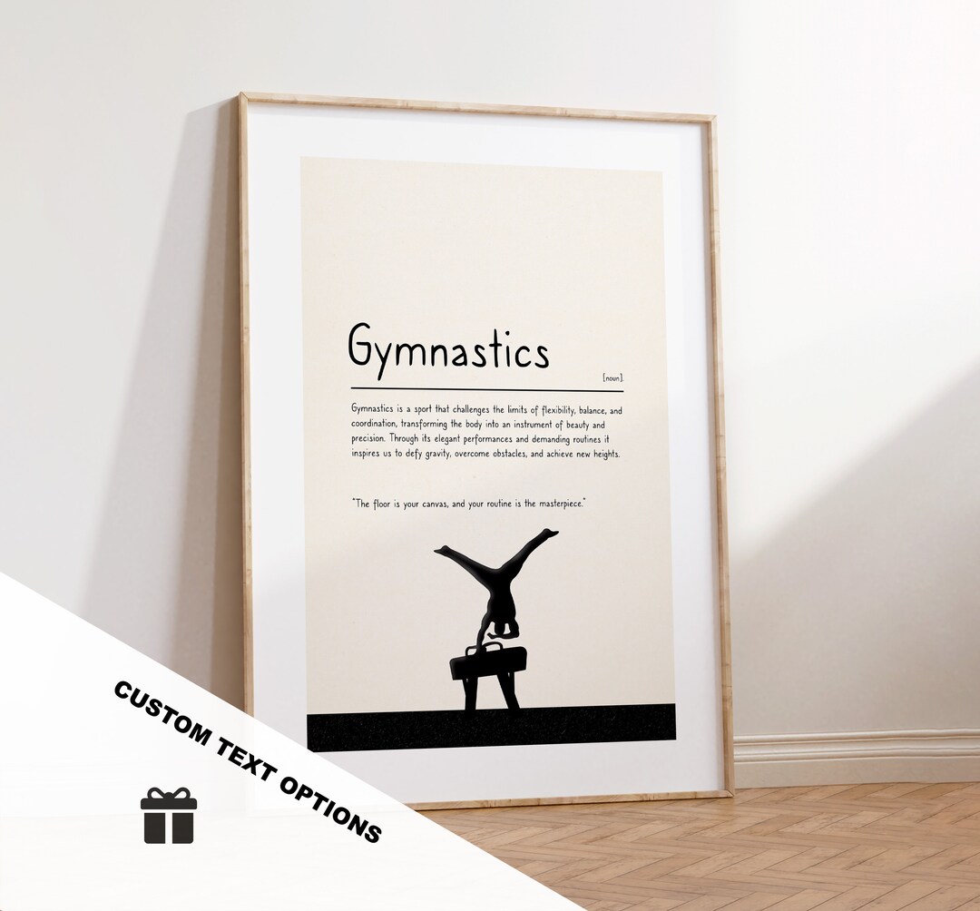 Gymnastics Definition Print - Custom Text/quote Options - Customised ...