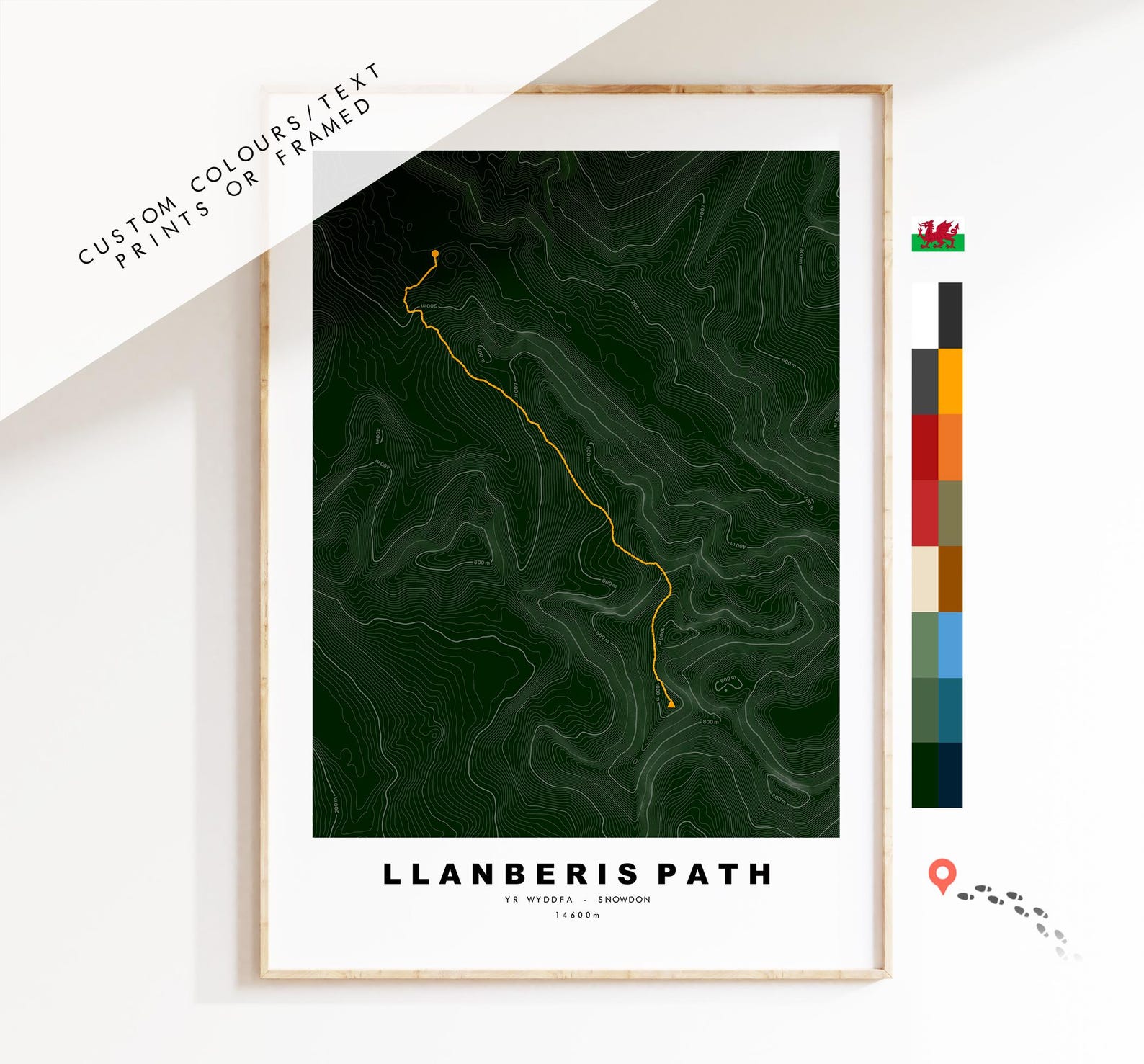 Llanberis Path Trail Map Print - Snowdon - Trail and Contour Map ...
