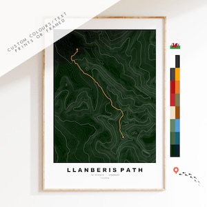 Llanberis Path Trail Map Print - Snowdon - Trail and Contour Map ...