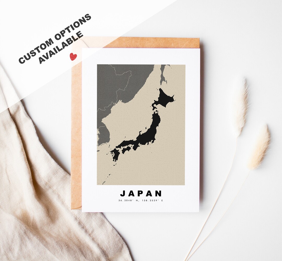 Japan Custom Greeting Card - Kraft Envelope Included - Custom Text ...