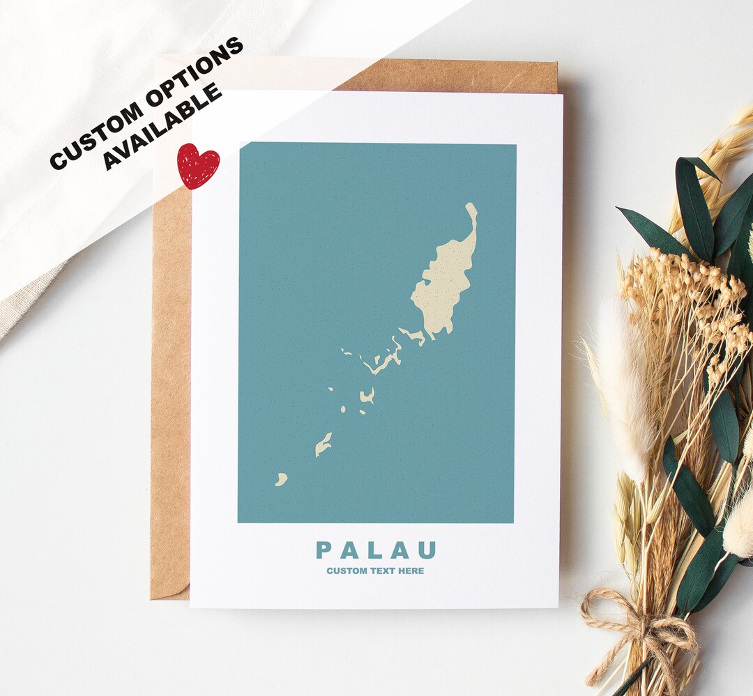 Palau Greeting Card - Custom Options Available - Kraft Envelope ...