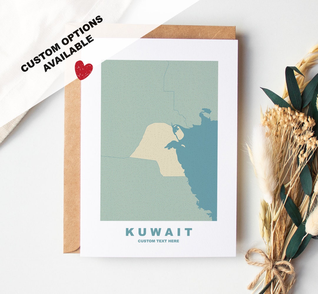Kuwait Greeting Card - Custom Options Available - Kraft Envelope ...