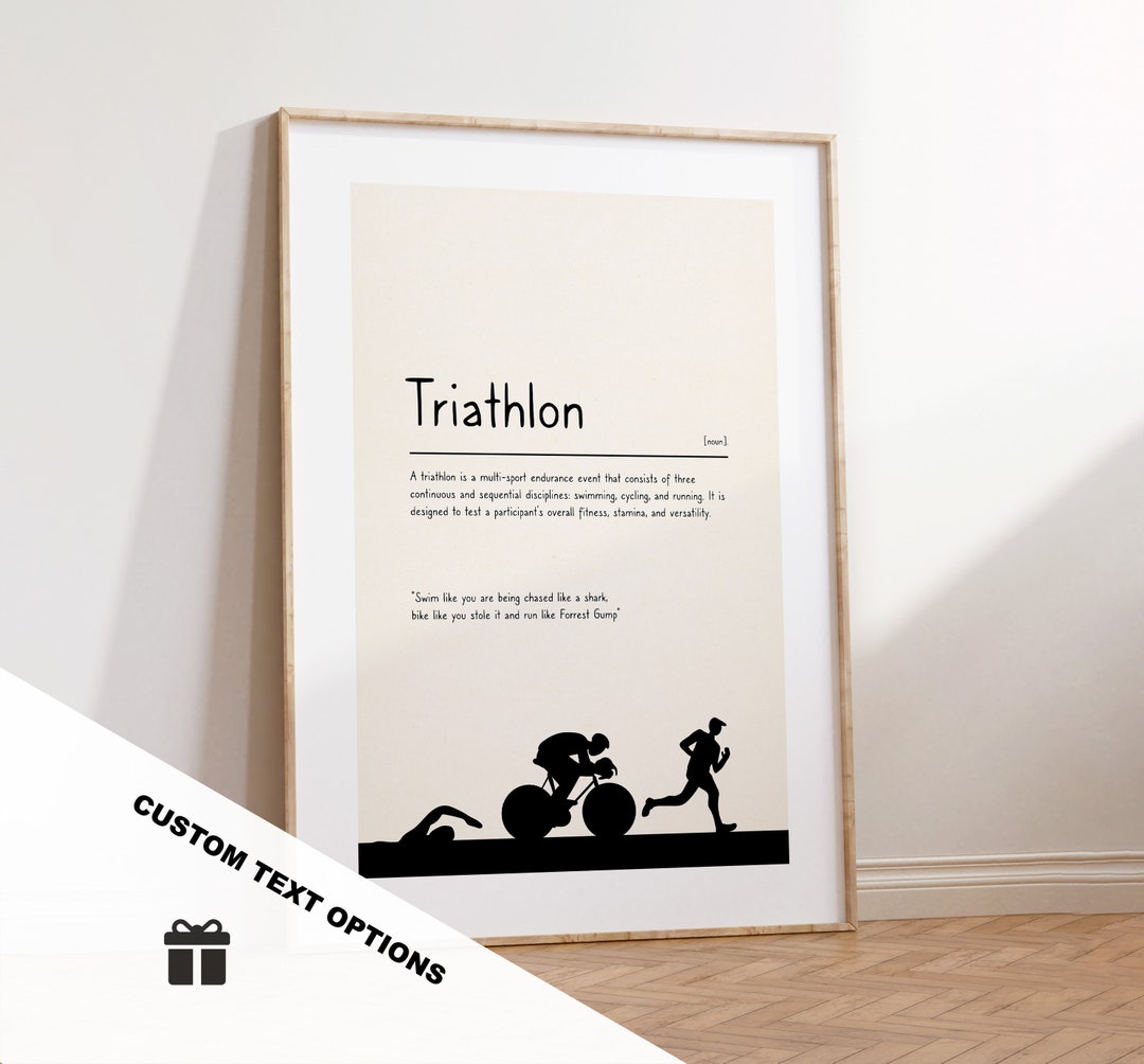 Triathlon Definition Print - Custom Text/quote Options - Customised ...