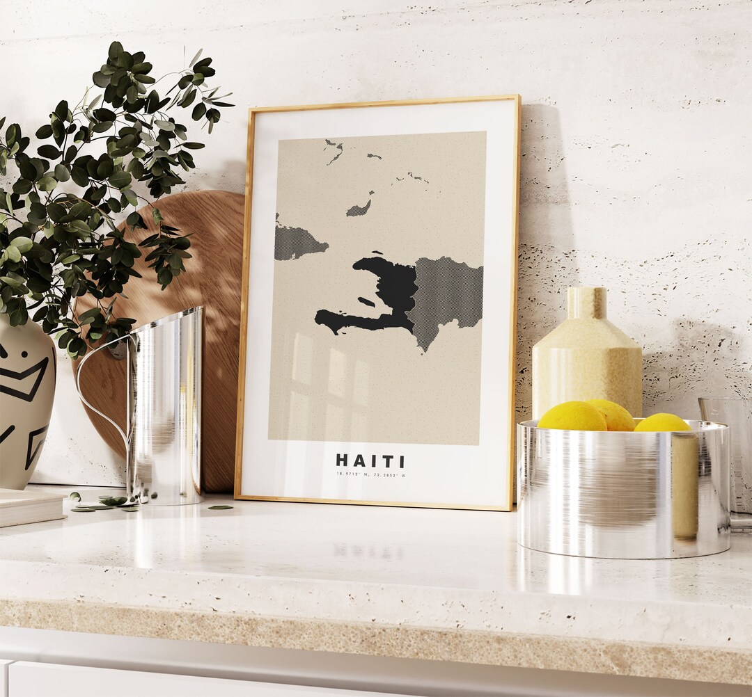 Haiti Print - Custom Map Print - Personalised Text Gift Options ...