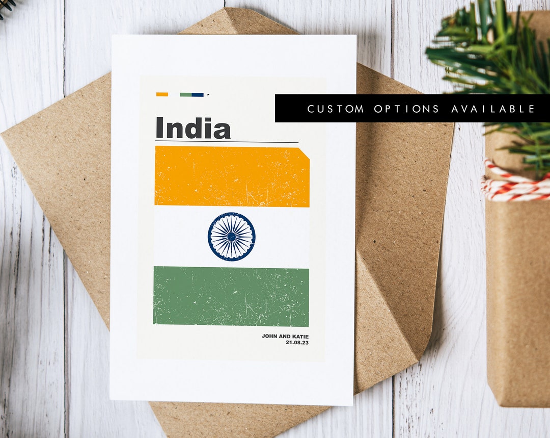 India Greeting Card - Custom Greeting Card - Blank Card - Recycled ...