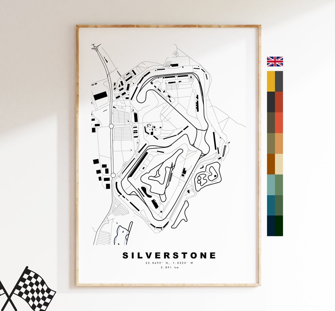 Silverstone Grand Prix Print Grand Prix Track Circuit Gifts for Him ...