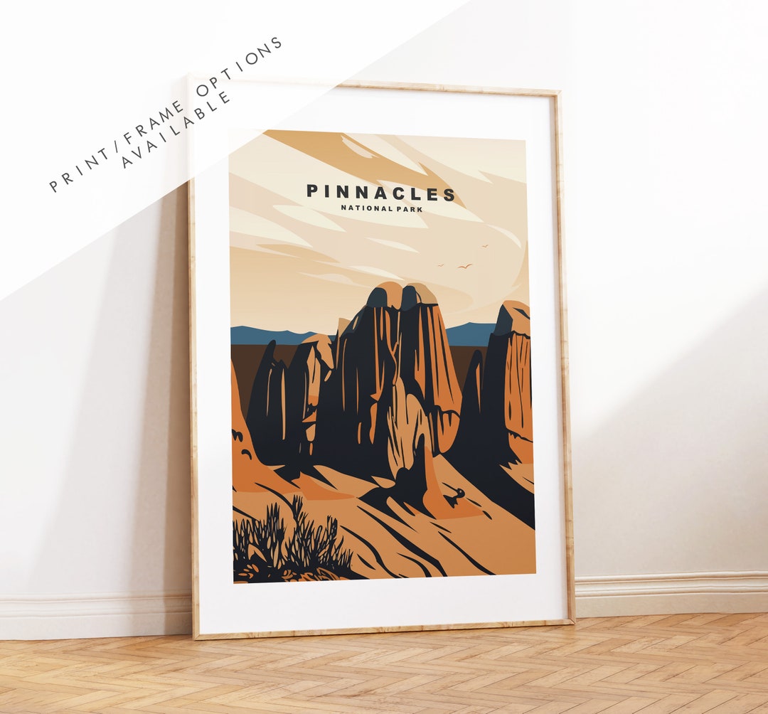 Pinnacles Print US National Park Poster Travel Poster Prints, Framed or ...