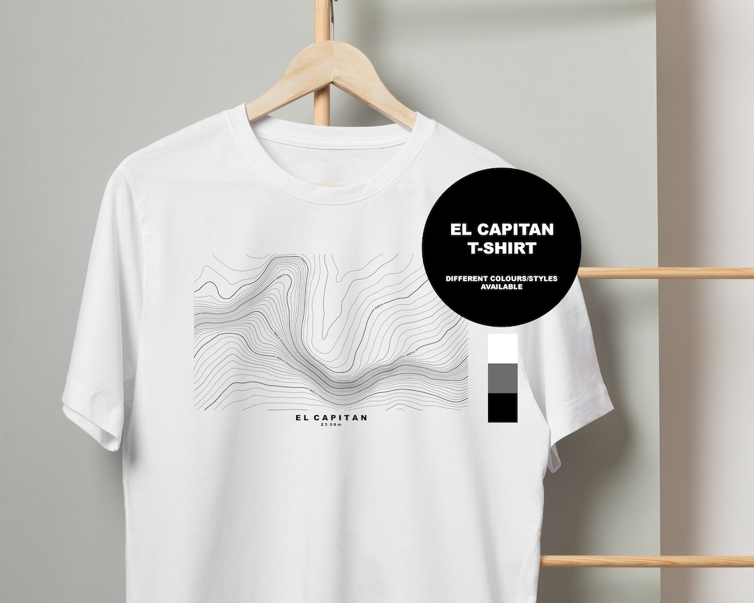 El Capitan T Shirt - Contour Map T-shirt - Different Colours Available ...