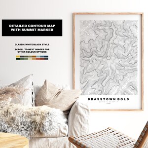 Brasstown Bald Print - Contour Map Print - Topographic Map - Print ...
