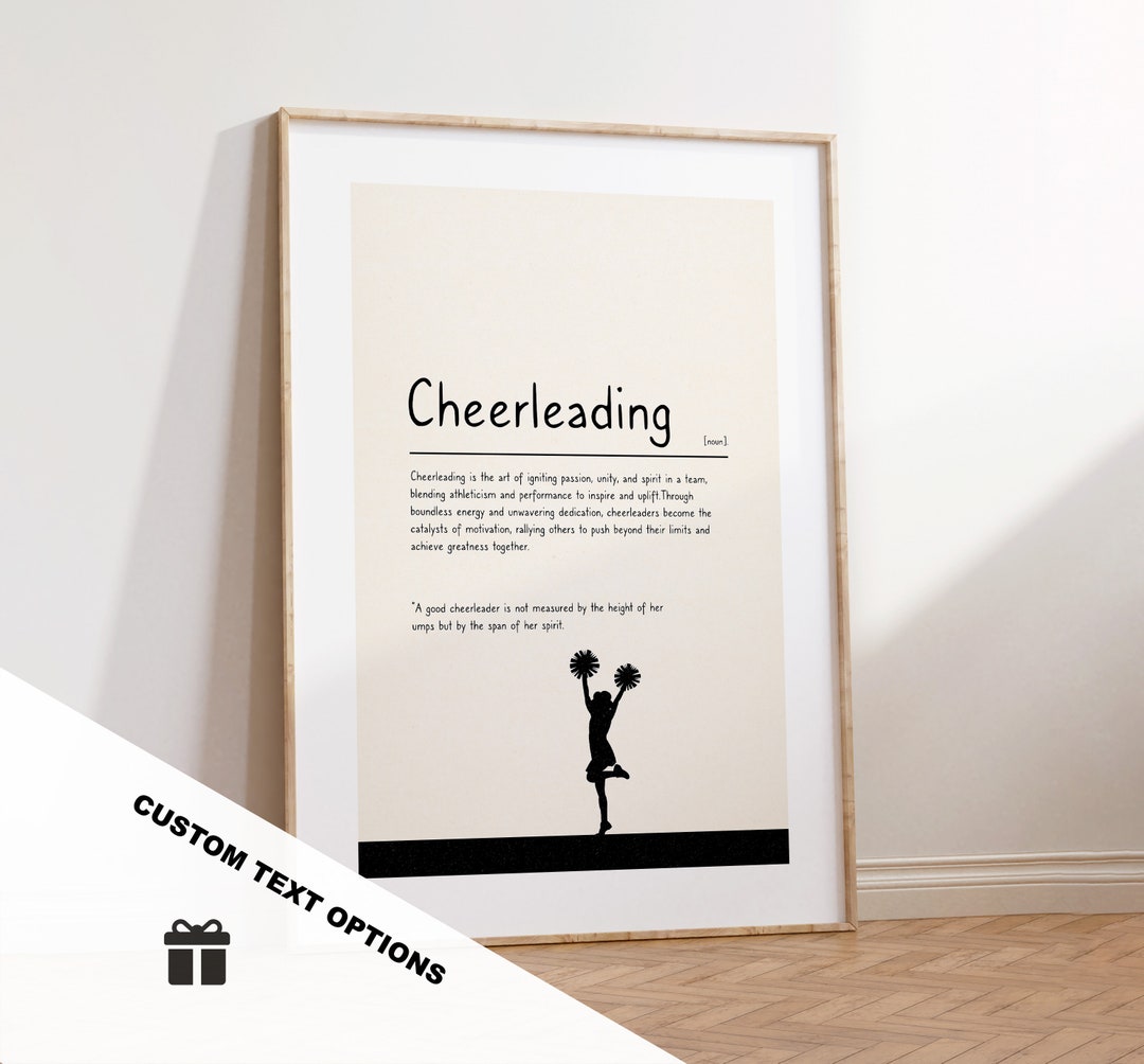 Cheerleading Definition Print - Custom Text/quote Options - Customised ...