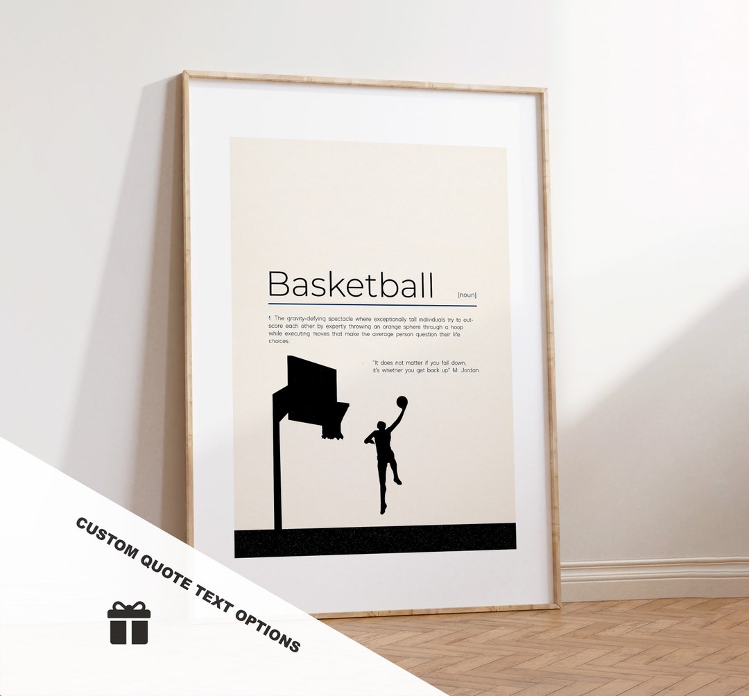 Basketball Definition Print Custom Text/quote Options Customised Gift ...
