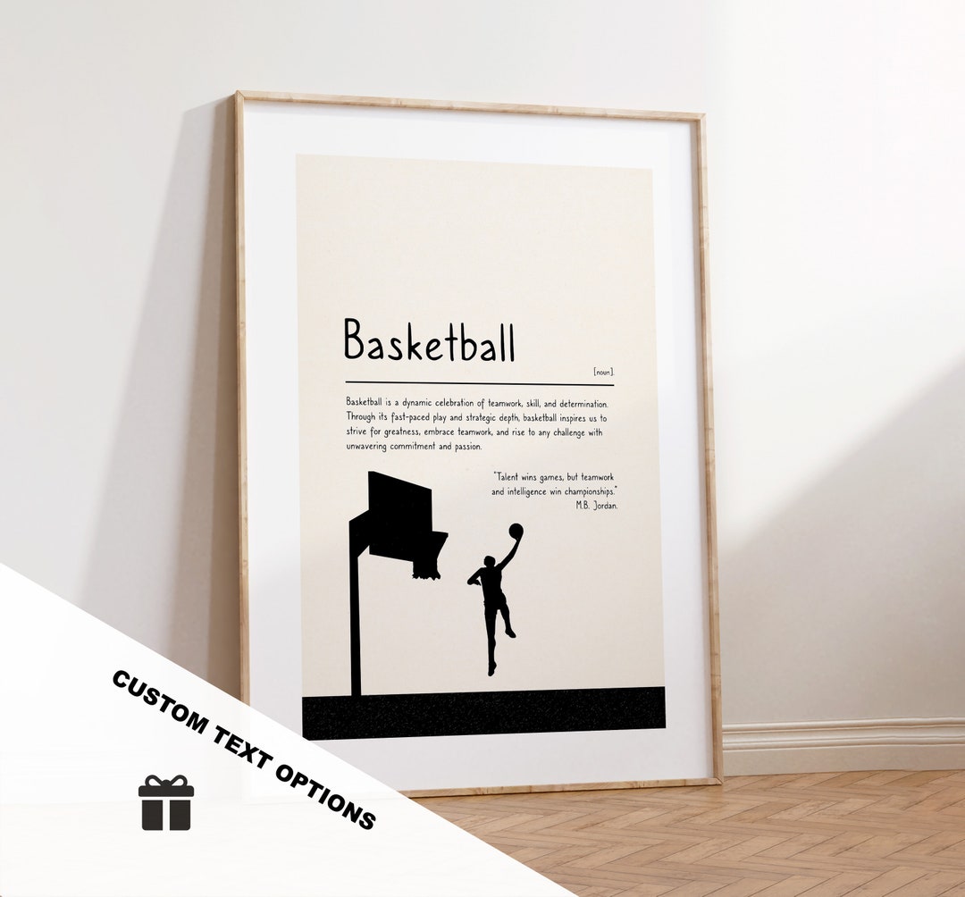 Basketball Definition Print - Custom Text/quote Options - Customised ...