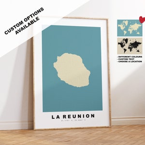 La Reunion Map Print - Personalised Map Gift - Framed or Canvas Options ...