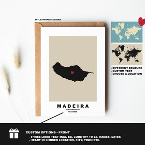 Madeira Custom Greeting Card - Kraft Envelope Included - Custom Text ...