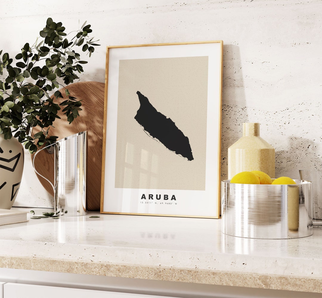 Aruba Print - Custom Map Print - Personalised Text Gift Options ...