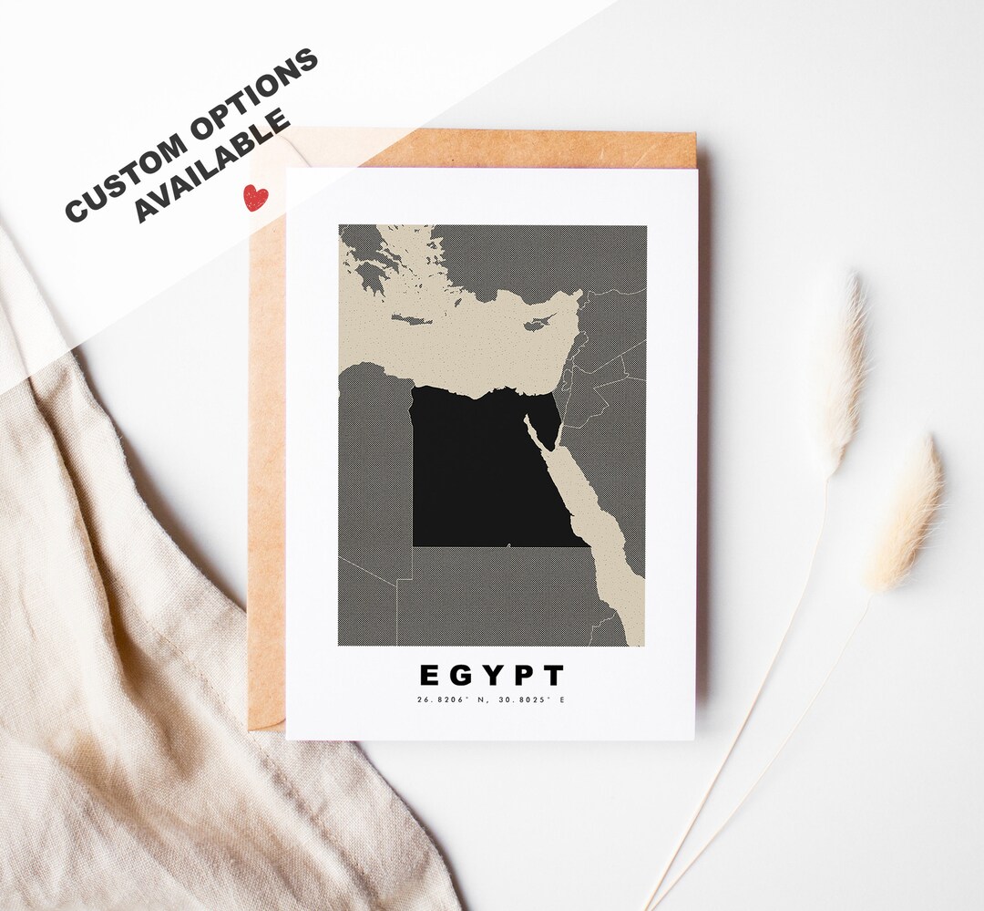 Egypt Custom Greeting Card - Kraft Envelope Included - Custom Text ...