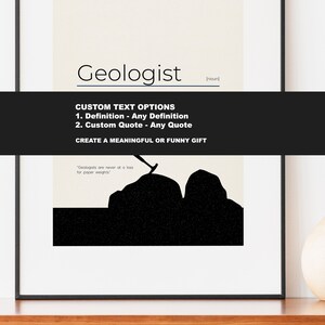 Geologist Definition Print - Custom Text/quote Options - Customised ...