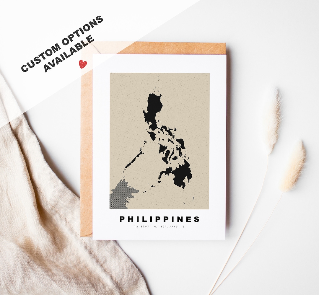 Philippines Custom Greeting Card - Kraft Envelope Included - Custom ...