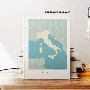 Italy Notebook - A5 or A4 - Map Notebook - Hardcover Journal ...