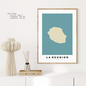 La Reunion Map Print - Personalised Map Gift - Framed or Canvas Options ...