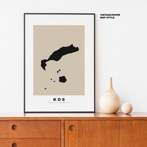 Kos Map Print - Personalised Map Gift - Framed or Canvas Options ...