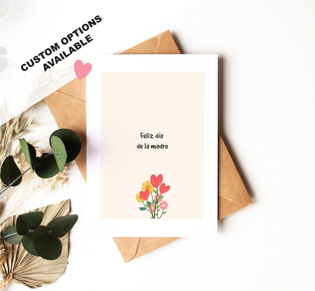 Feliz Día De La Madre - Spanish Mothers Day Card - Custom Text ...