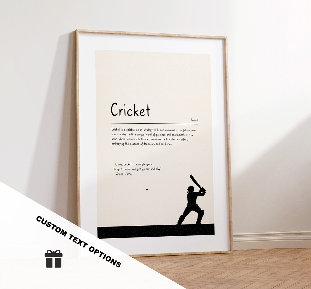 Cricket Definition Print - Custom Text/quote Options - Customised Gift ...